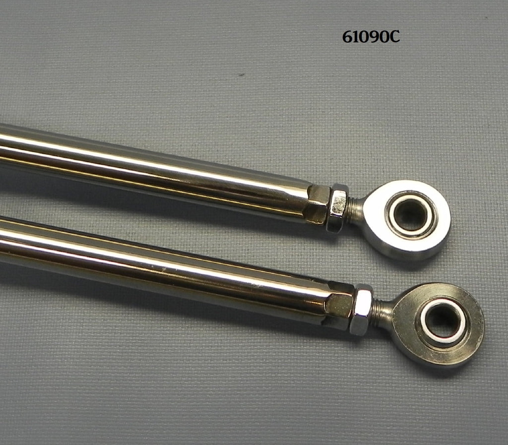 61090C Windshield Brace Rods with ends, Polished Stainless, no bracket ...