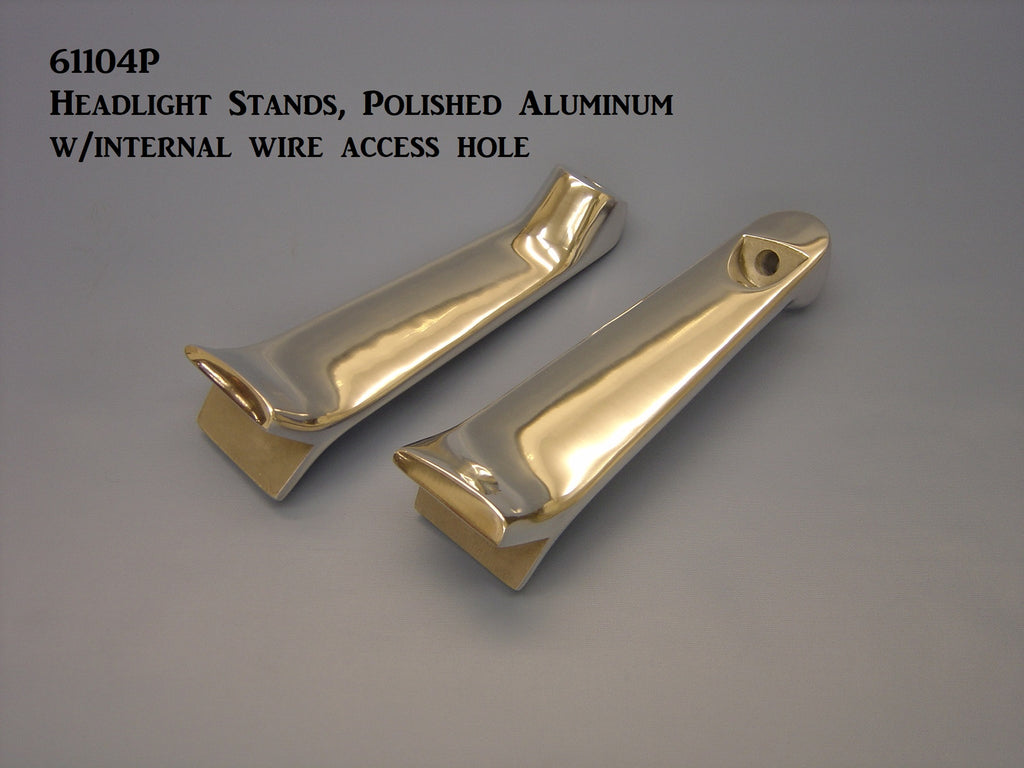 61104P T-Headlight Stands, Polished Cast Aluminum, bolt-on – California ...