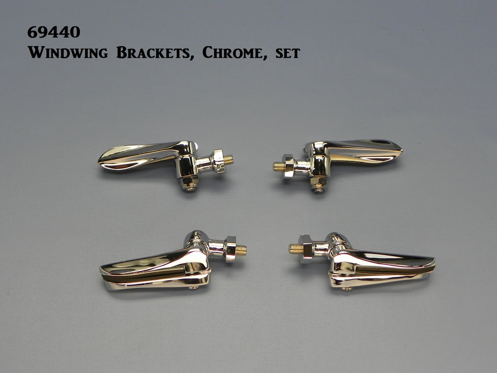 69440 Windwing Brackets, Chrome, Set – California Custom Roadsters