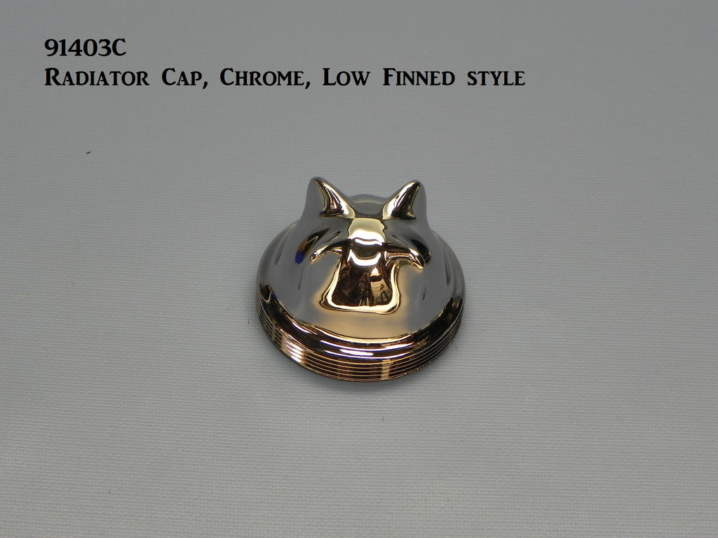 91403C Radiator Cap, Chrome, Low Finned Style – California Custom Roadsters