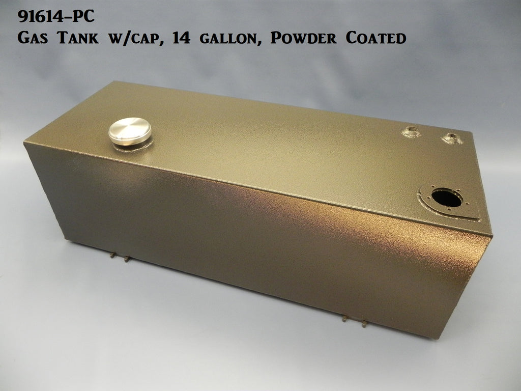 91617PC Gas Tank with mounting Straps and Lid Prop Rod, 14 gallon, Pow ...