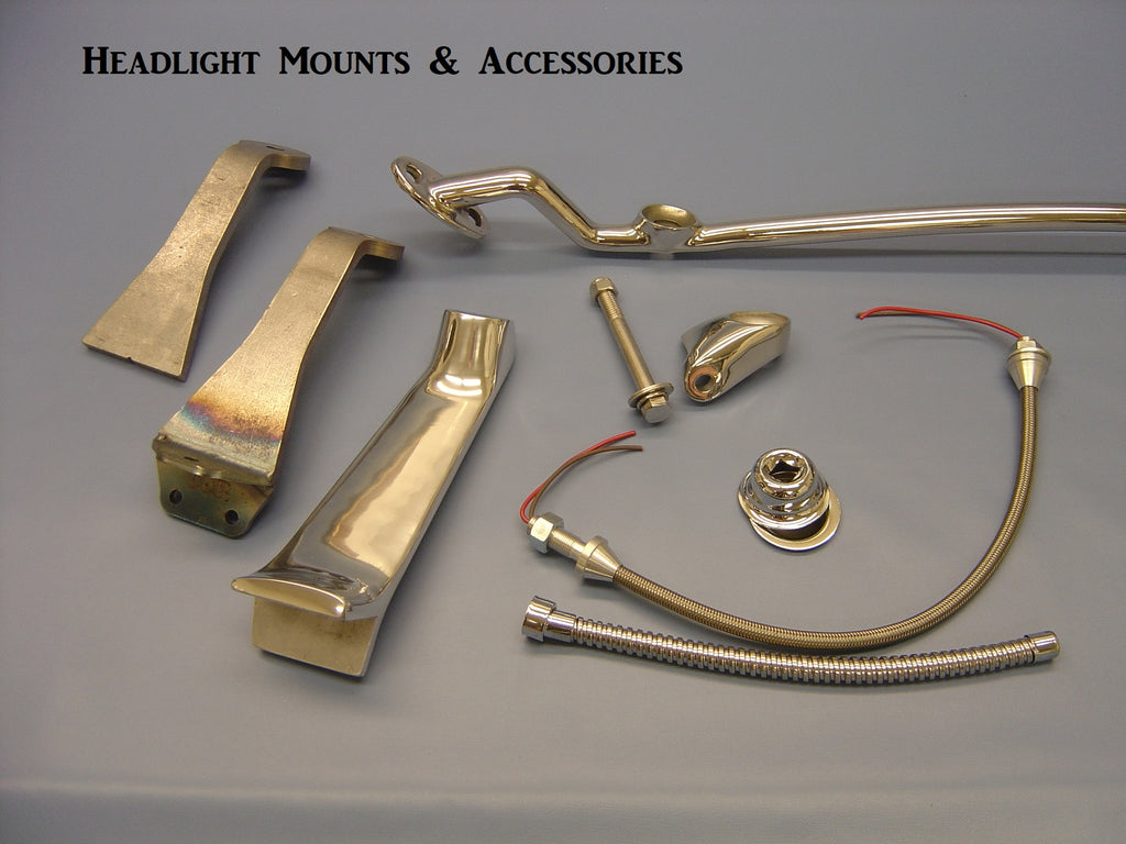 61104P T-Headlight Stands, Polished Cast Aluminum, bolt-on – California ...